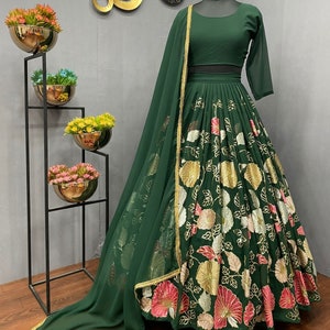 Beautiful Georgette Lehenga Choli Party Wear Designer Ready - Etsy