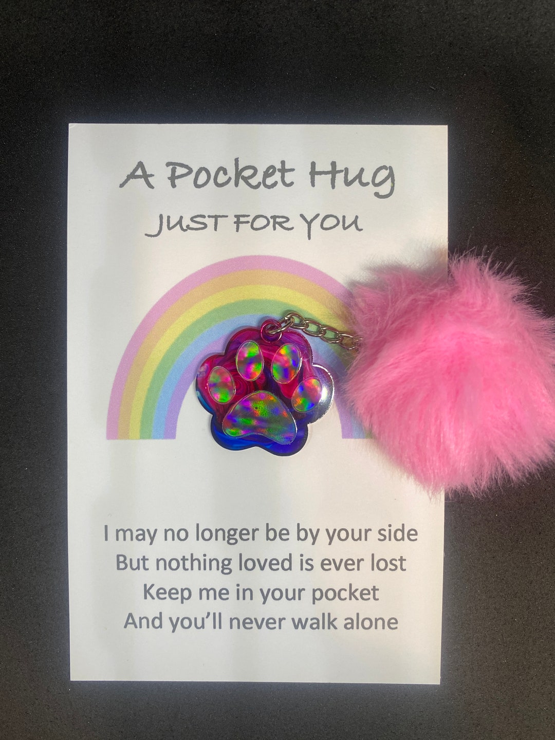 Custom Pocket Hug, Pocket Paw, Paw Print, Memorial, Sympathy Gift, Gift ...