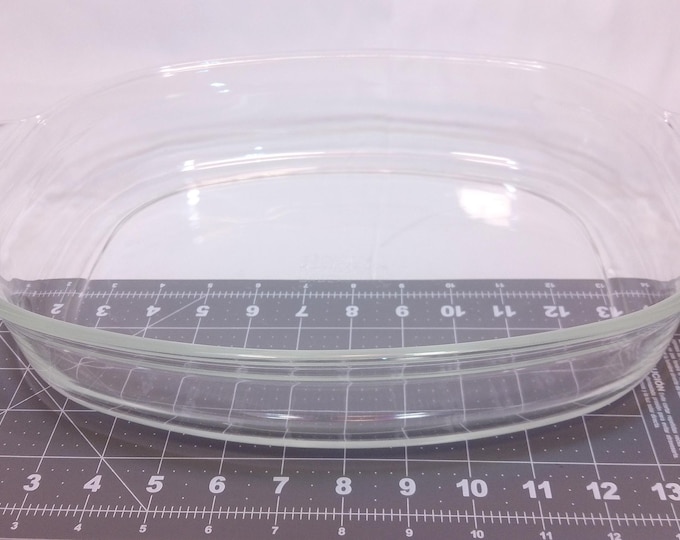 Vintage Large Oval Pyrex Open Roaster Baking Dish Clear Glass Roasting ...