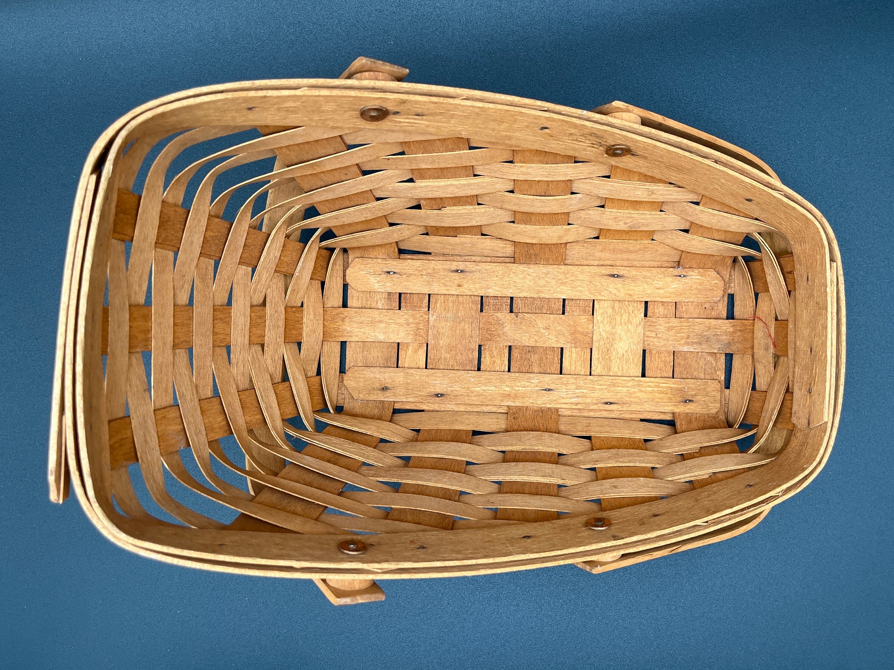 Longaberger Angled Fruit & Vegetable Basket With Wooden Swing Handles ...