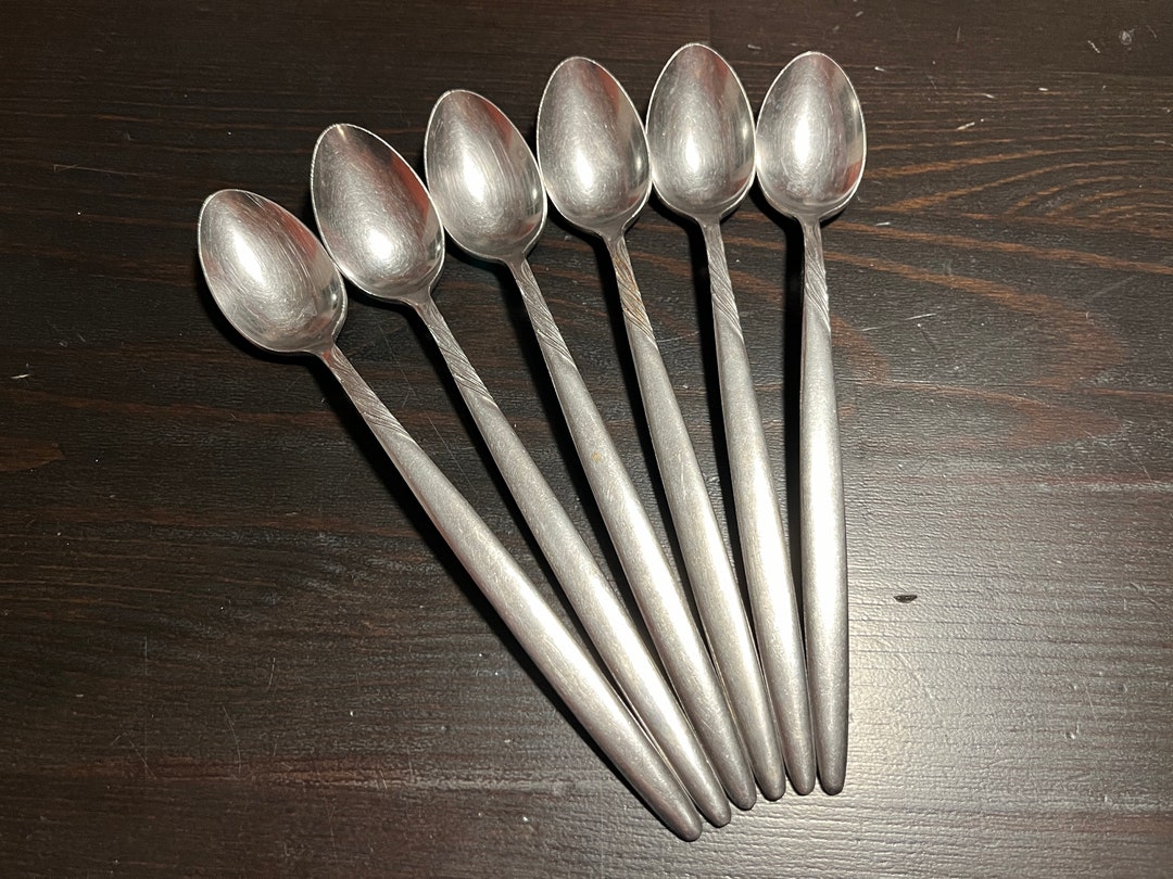Midcentury Stainless Steel Iced Tea Spoons, Set of 6 - Etsy