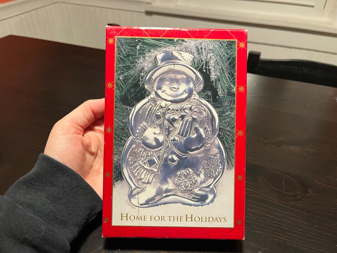 90s Metal Snowman Candy Dish - Etsy