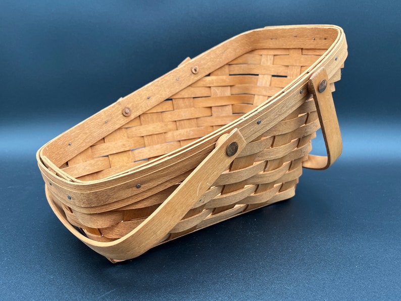 Longaberger Angled Fruit & Vegetable Basket With Wooden Swing Handles ...