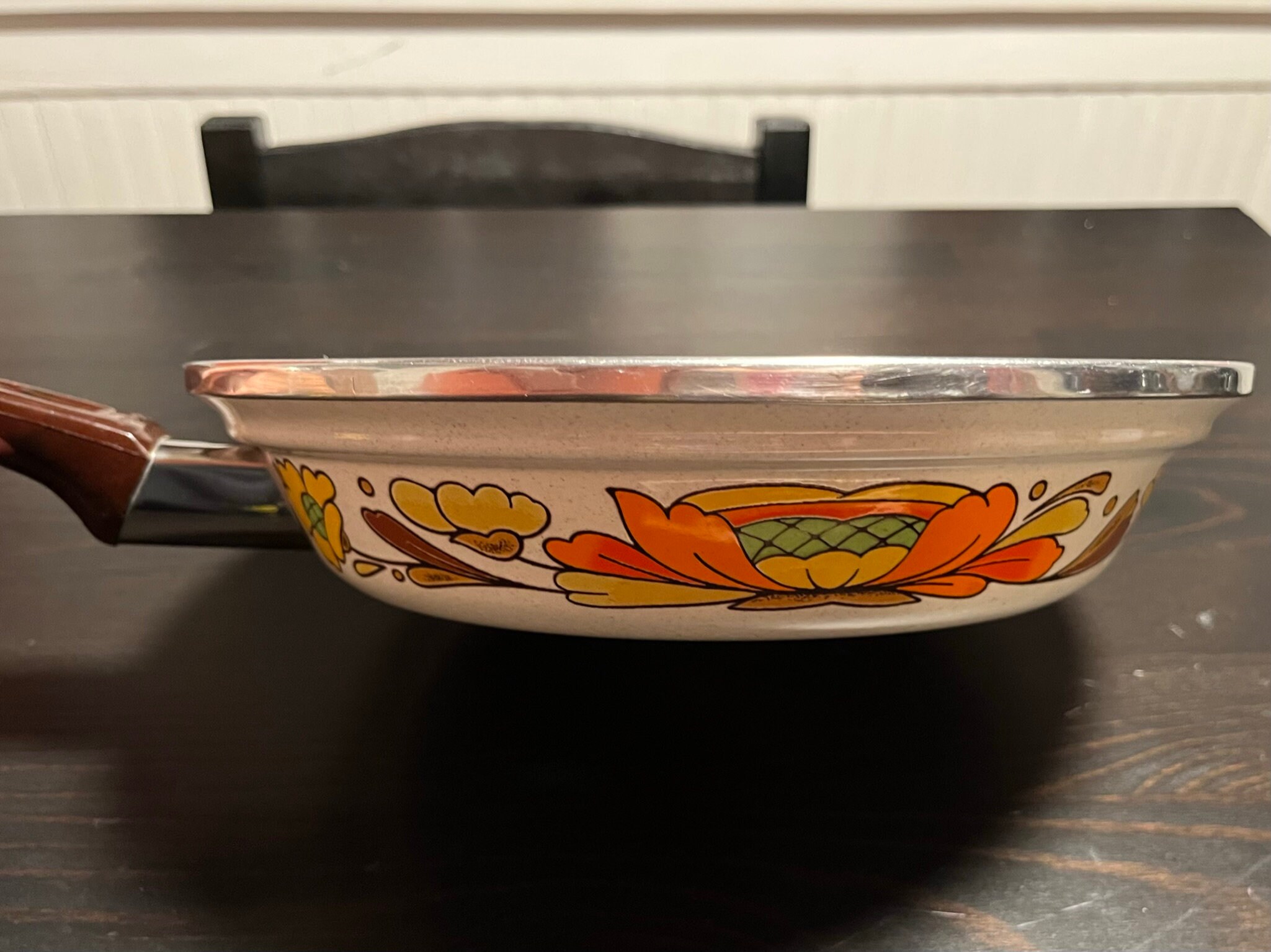 Sanko Ware Country Flowers Porcelain Enameled Steel Skillet - Etsy