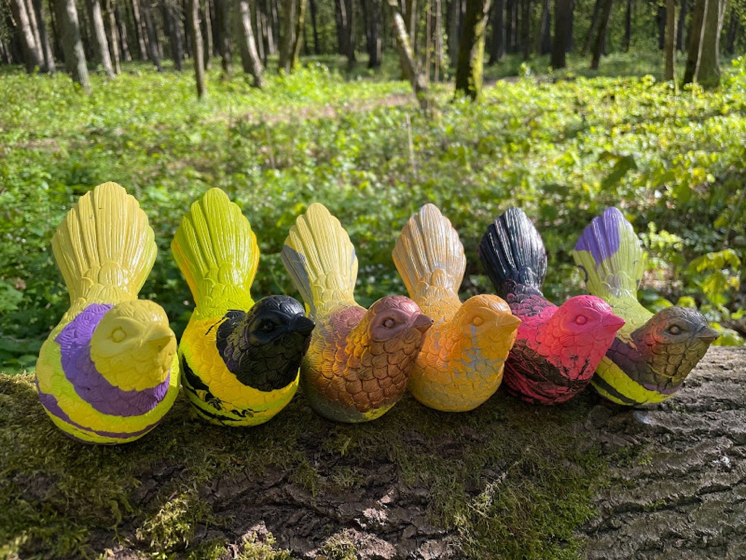 Not Angry Birds, Colorful, Happy Birds Statue, Figurine, Handmade ...