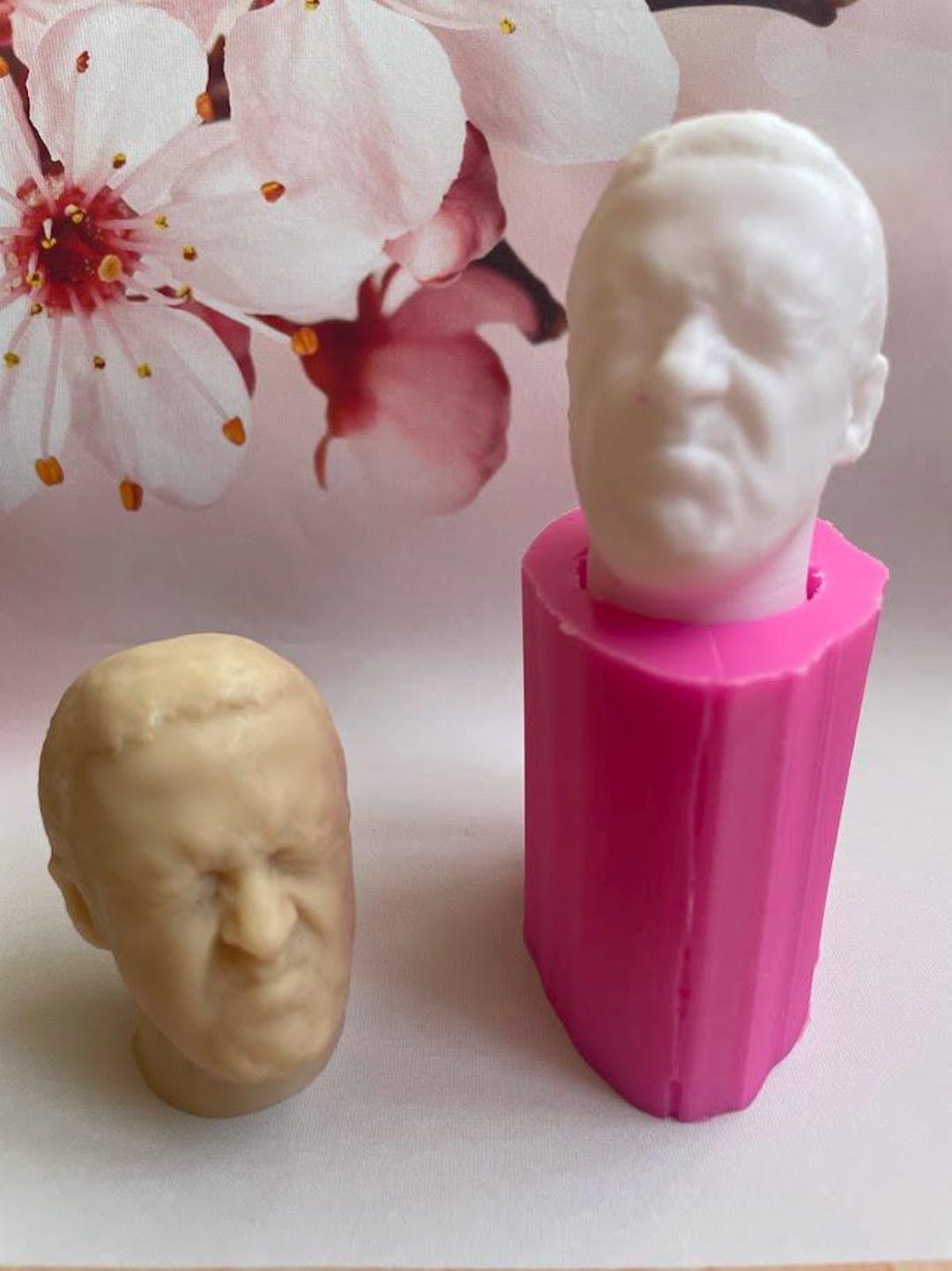 Realistic Angry Man Head Silicone Mold, 3D Male Face Candle Mold for ...