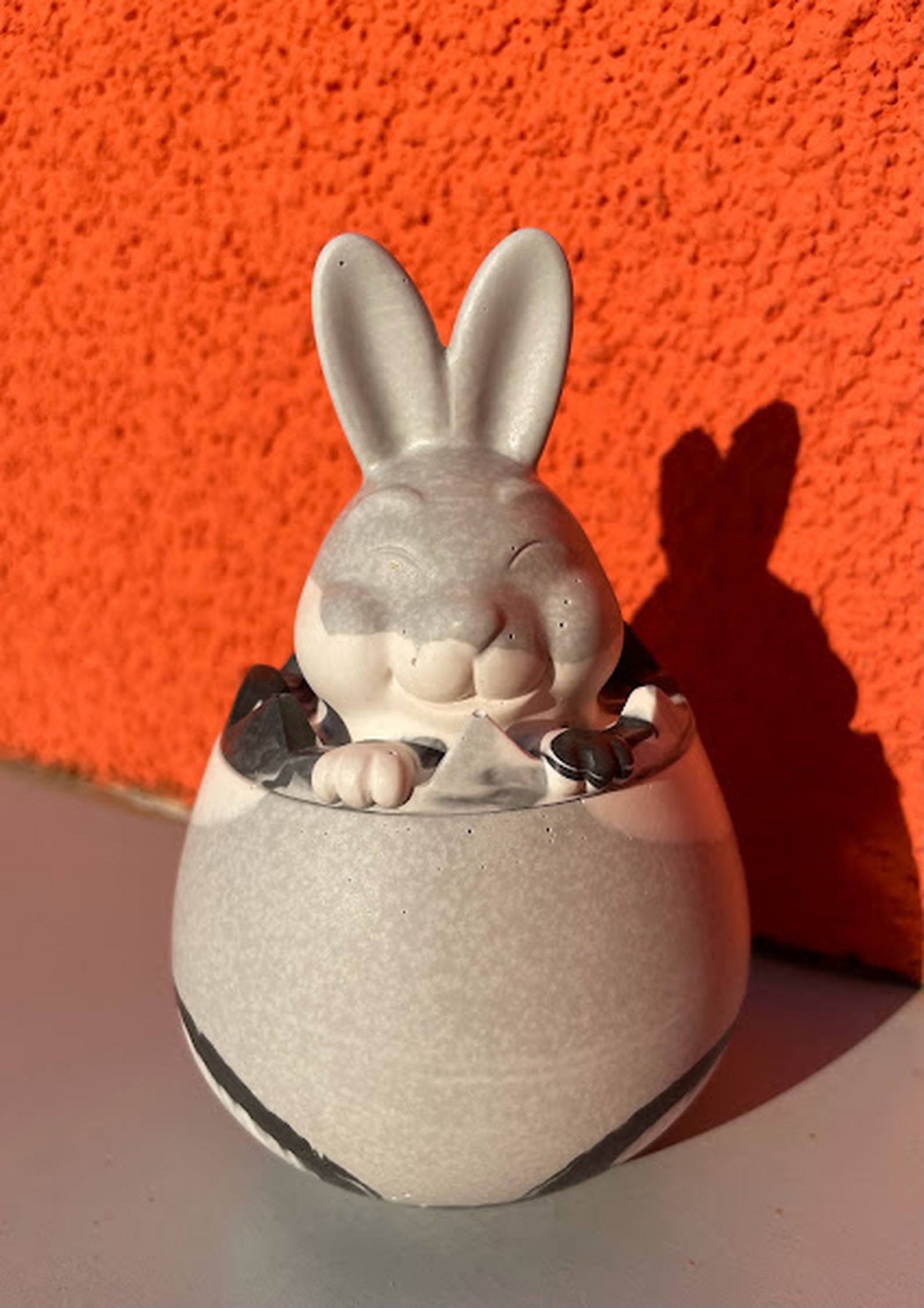 Colorful Rabbit Vase, Bunny Décor, Candy Bowl Gypsum, Serving Romantic ...