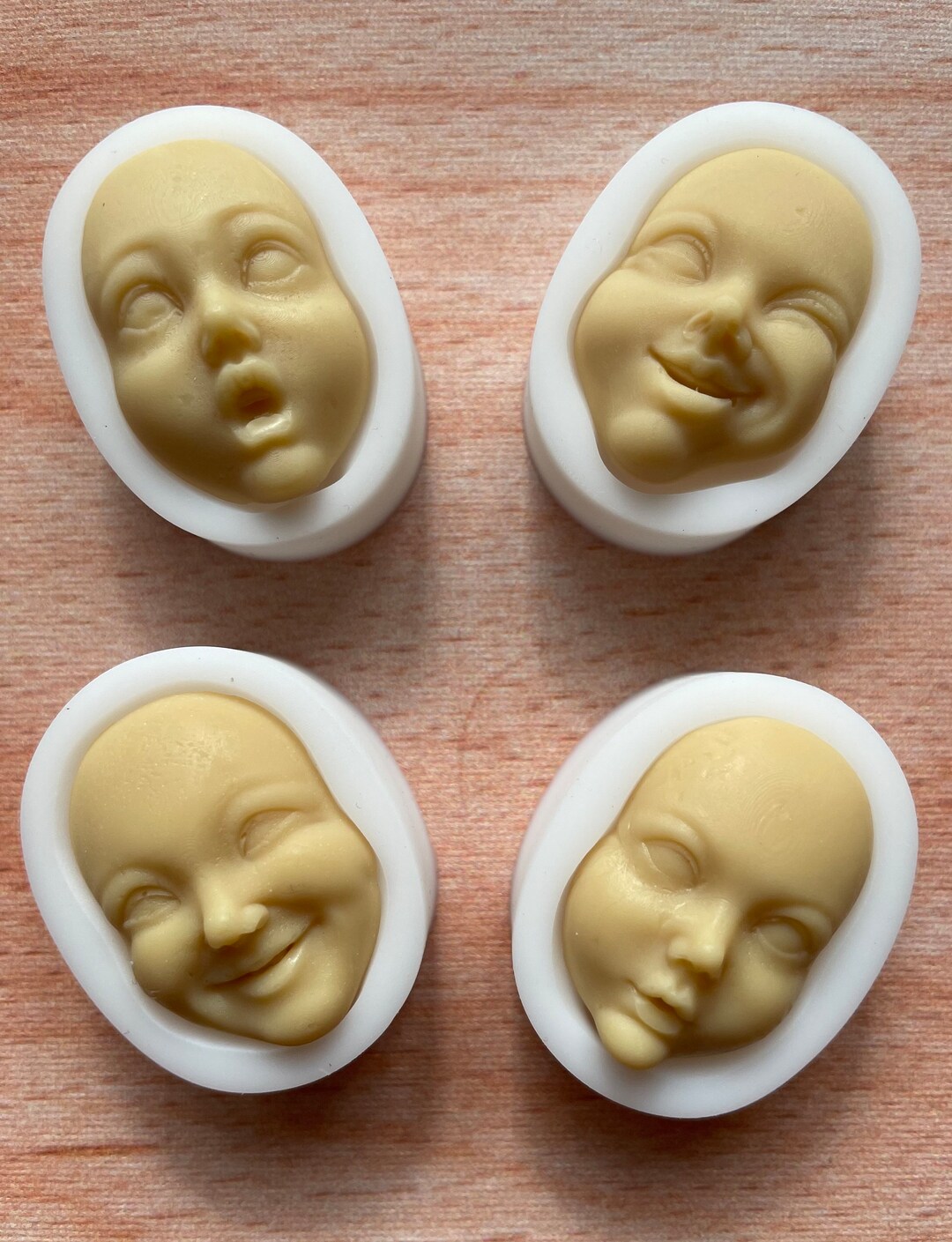 Silicone Mold Doll Face, Set of 4 Heads, Dolls Heads, Doll Parts, Baby ...