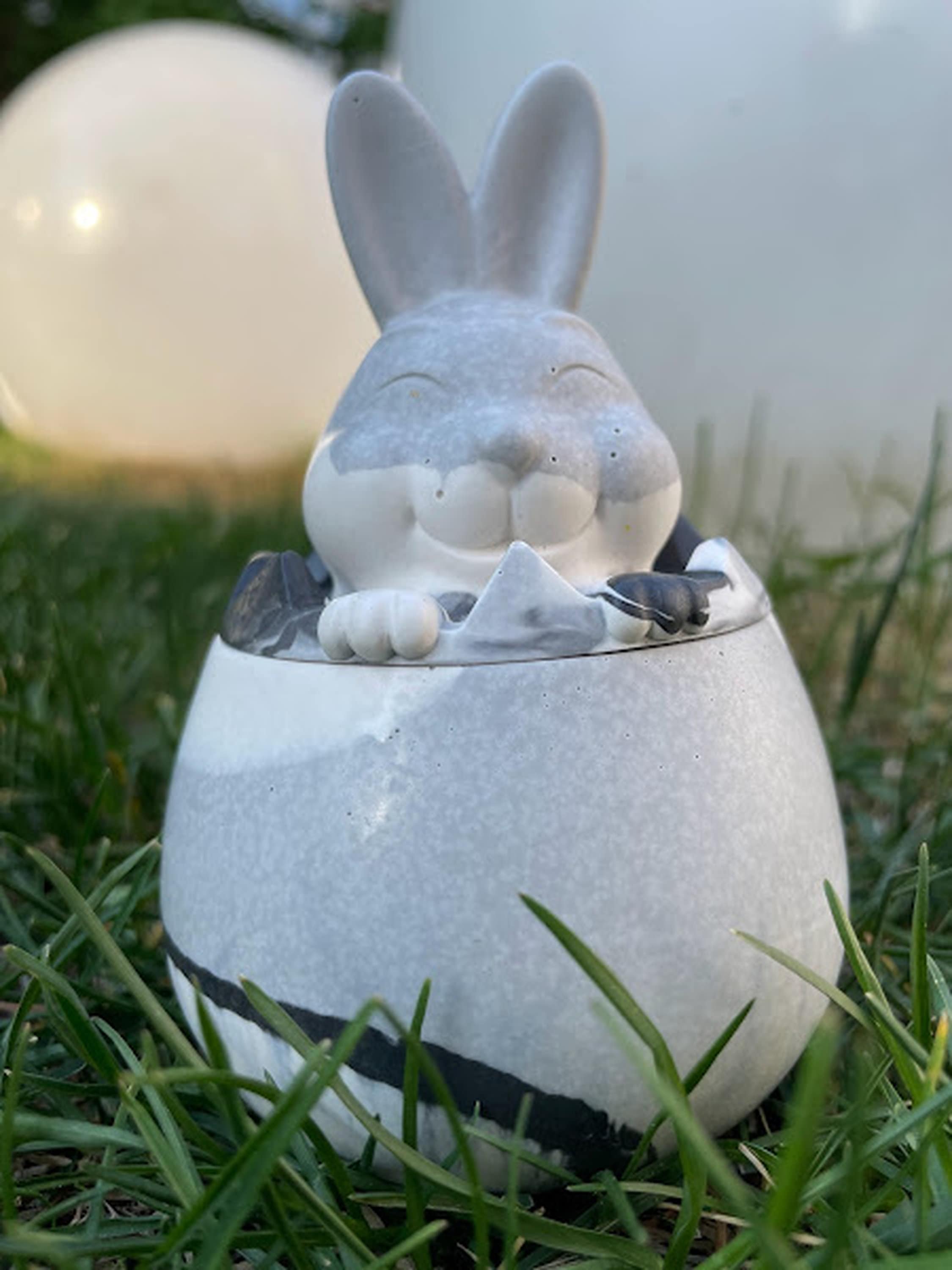 Colorful Rabbit Vase, Bunny Décor, Candy Bowl Gypsum, Serving Romantic ...