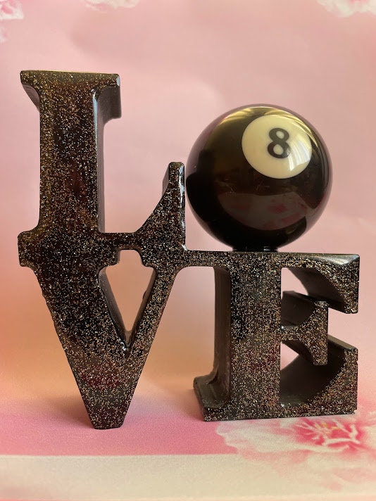 Billiard Resin Statue, LOVE Pool, Minimalist Art Decorative Ornaments ...