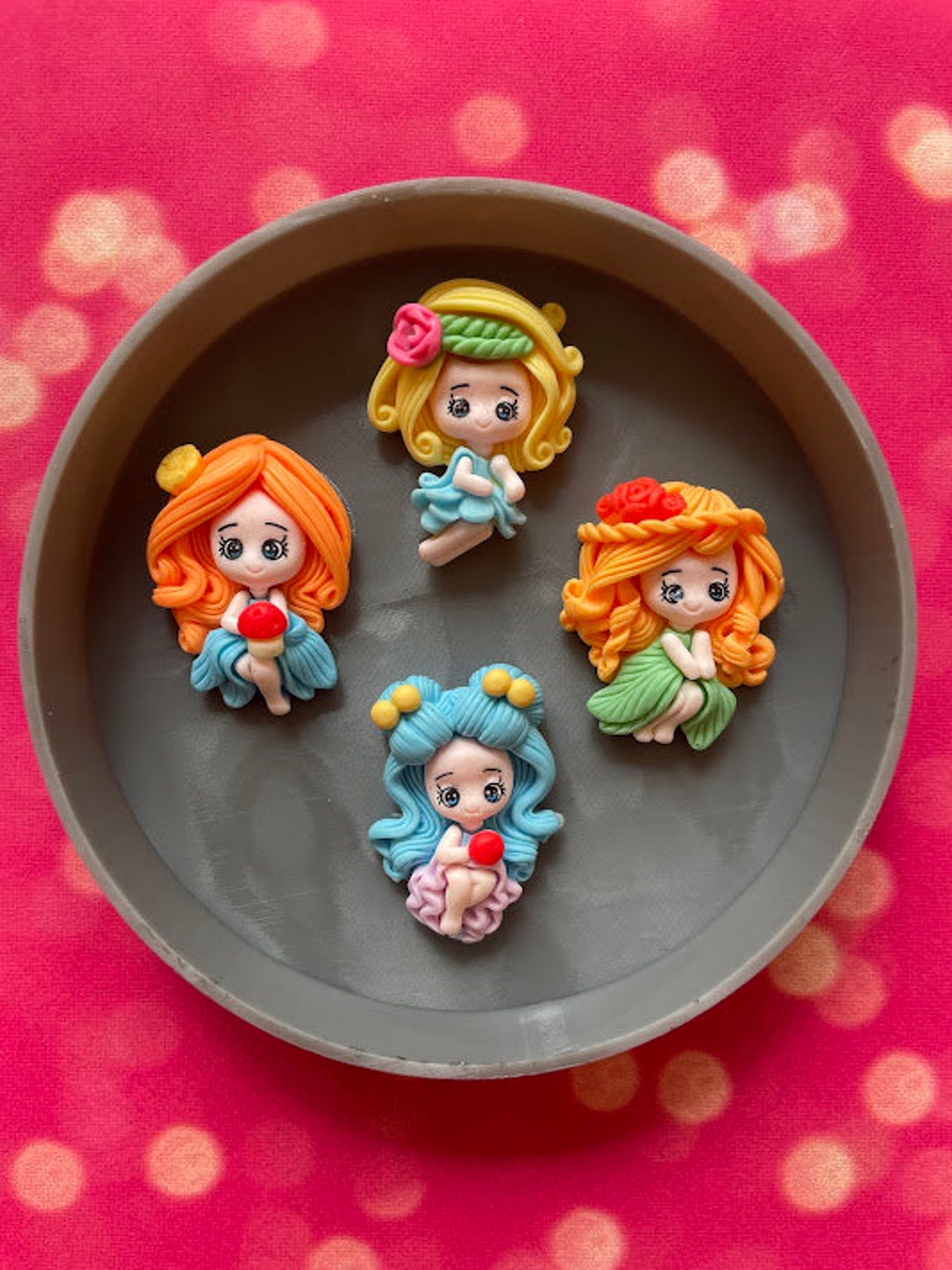 Princess Girl Doll Silicone Mold, Miniature Flatback Jewelry Magnet ...