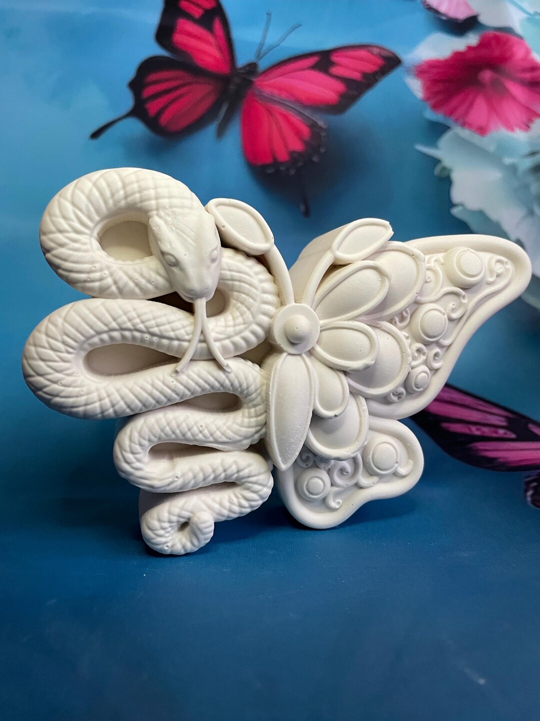 Snake and Butterfly Sculpture for DIY Painting, Home Décor, Craft Party ...