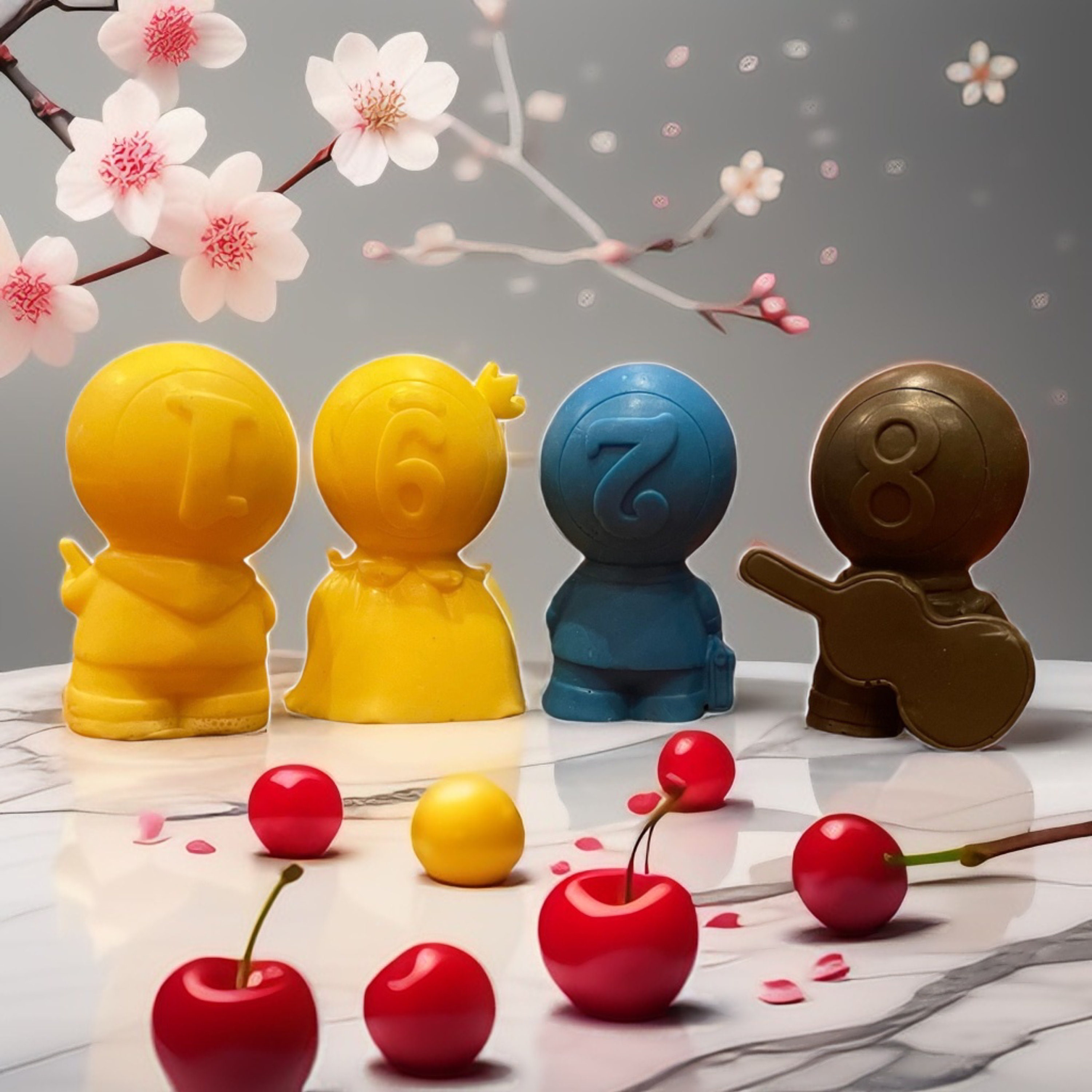 Set of 4 Billiard Ball Soap Figurines, Candy-scented, Unique Home Decor ...