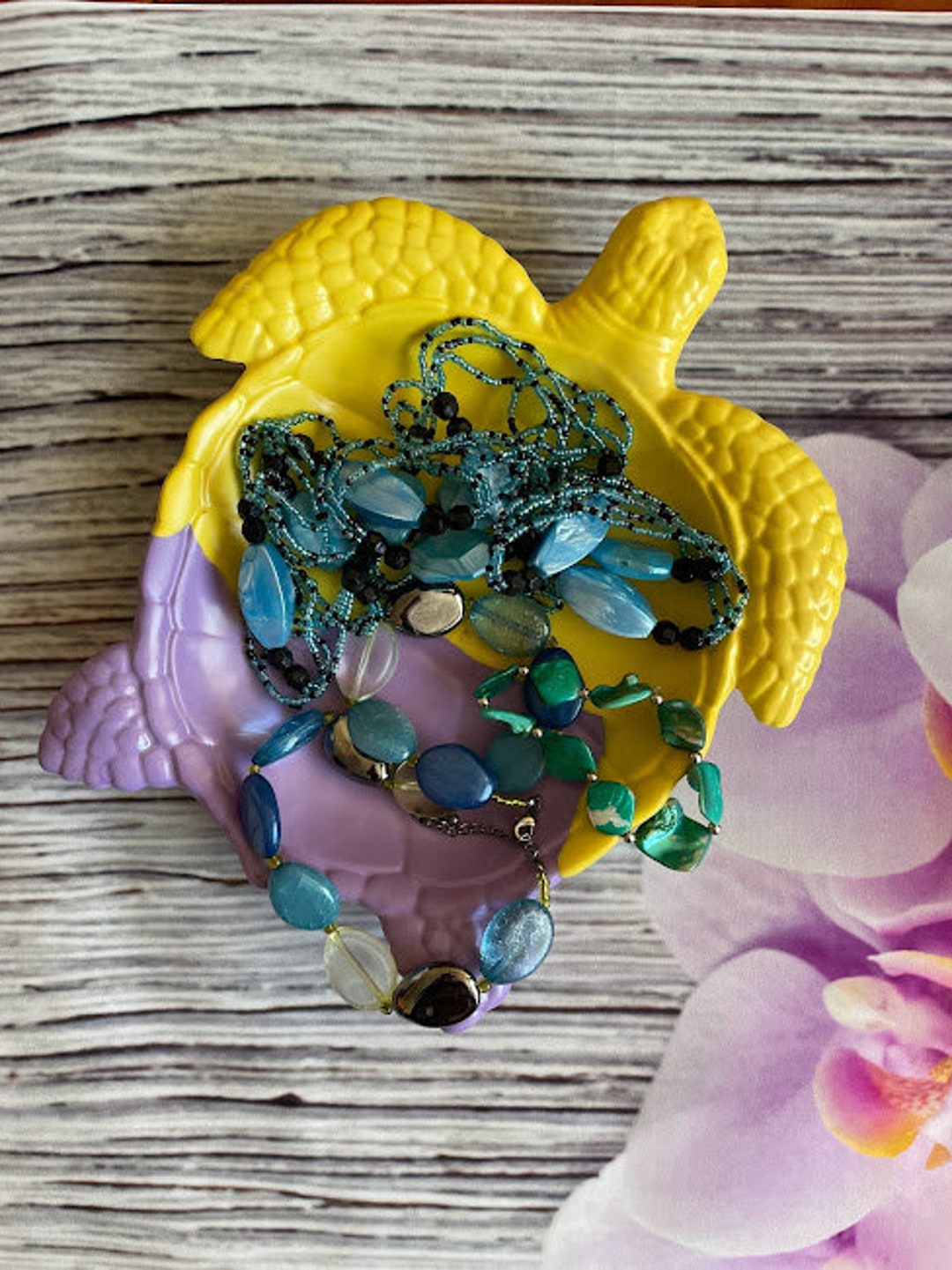Turtle Shaped Plaster Vase, Unique Oceanic Decor Piece, Key Holder ...