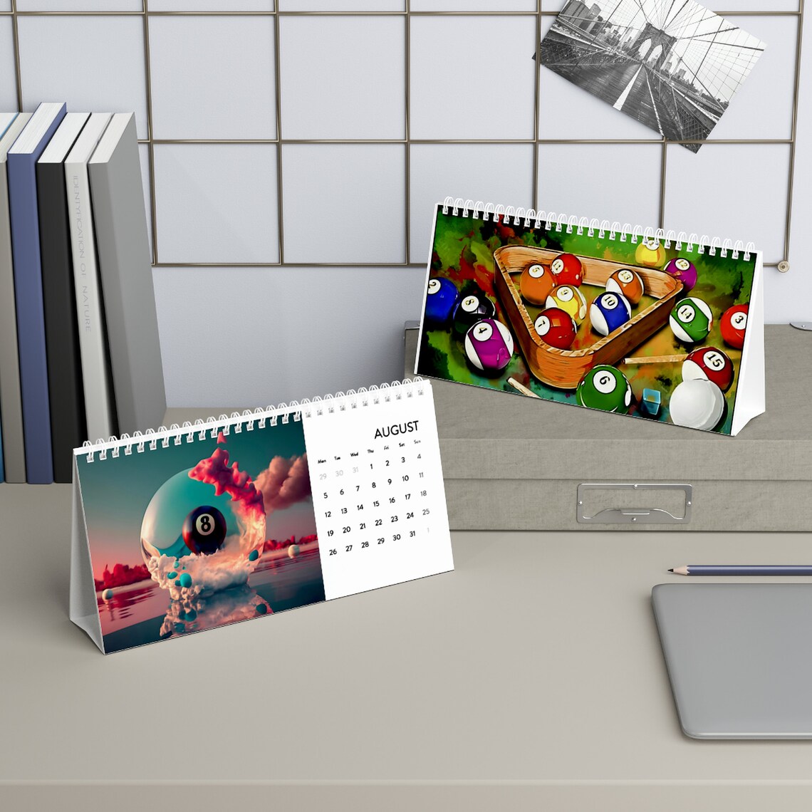 Billiards Desk Calendar 2024 Grid, the 2024 Billiards Calendar, Office ...