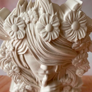 Ready to Paint Female Bust Statue, Flower Woman, Lady, Raw Materials ...