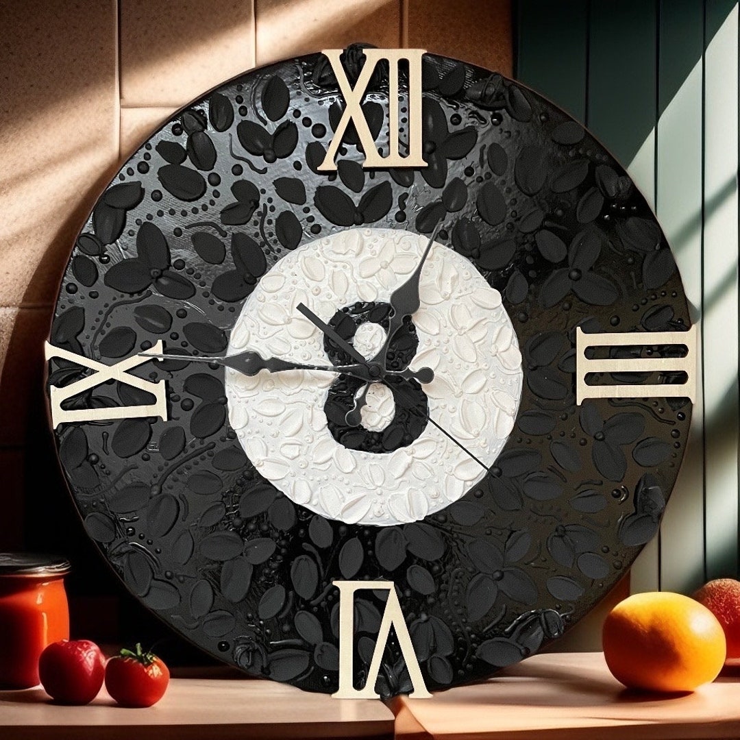 Artistic Billiard 8 Ball Clock, Handcrafted Acrylic Masterpiece, Pool ...