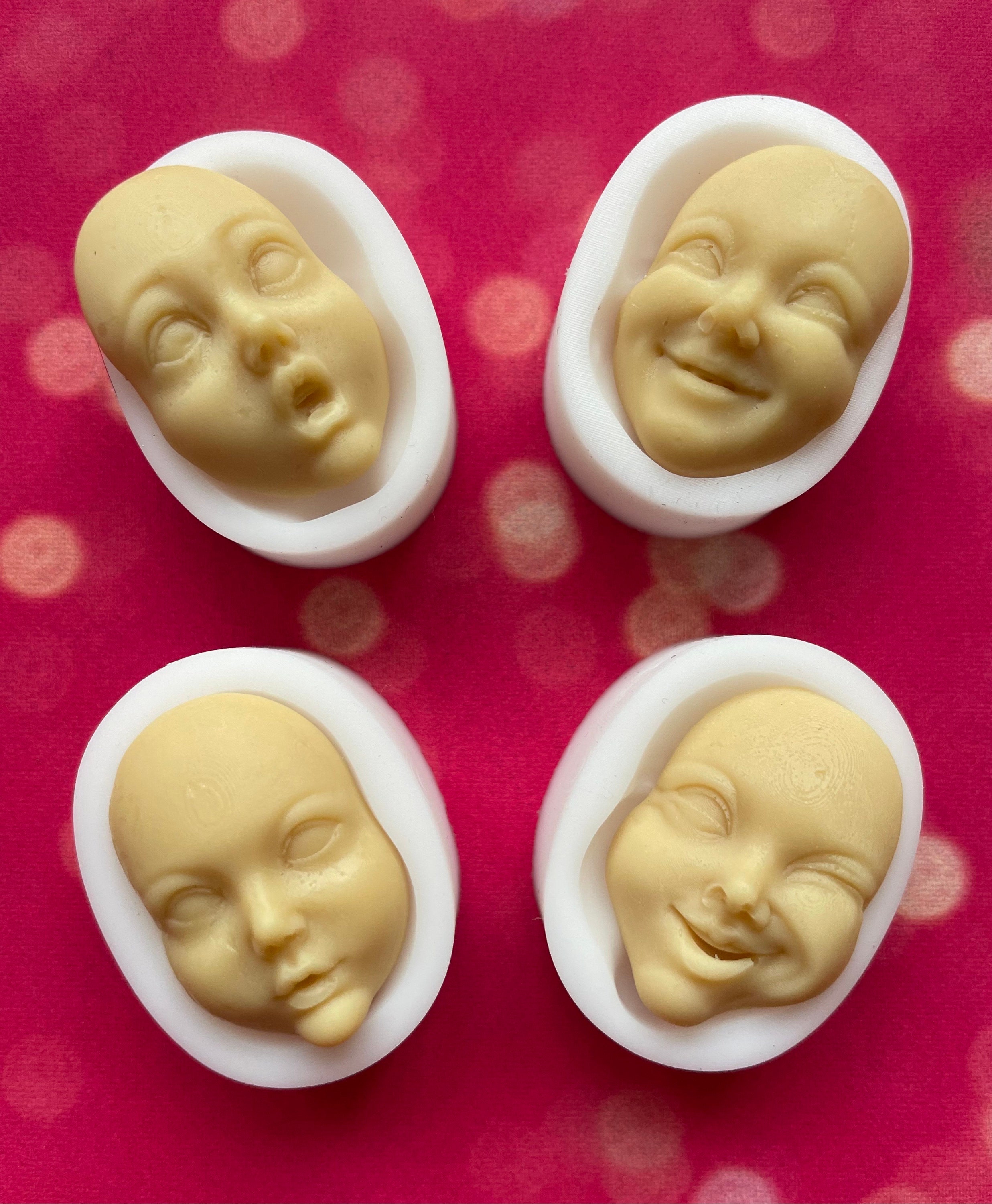 Silicone Mold Doll Face, Set of 4 Heads, Dolls Heads, Doll Parts, Baby ...