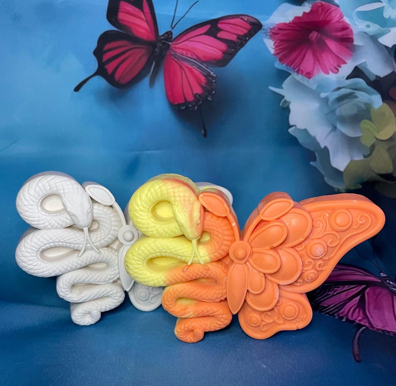 Snake and Butterfly Sculpture for DIY Painting, Home Décor, Craft Party ...