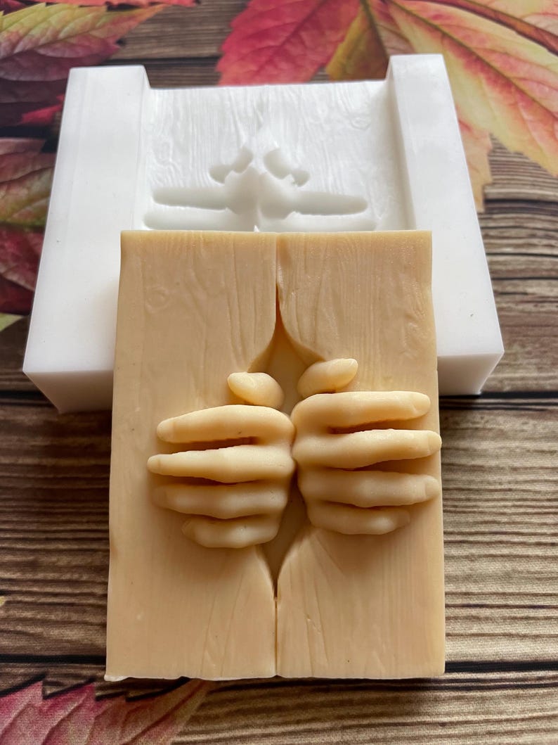 Hands Silicone Mold, Hands Through Cracks, Wood, Supplies Making Crafts ...