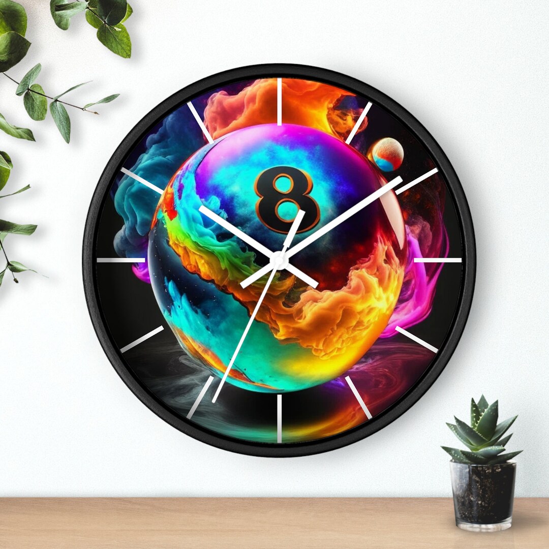 Billiard Wall Clock, Pool 8, Eight Ball, Billiard in Space, Billiard ...