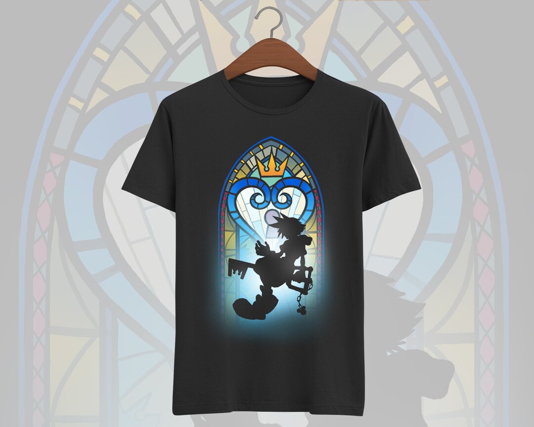 Kingdom Hearts T-shirt - Sora Stained Glass Shirt - Keyblade - Sora ...