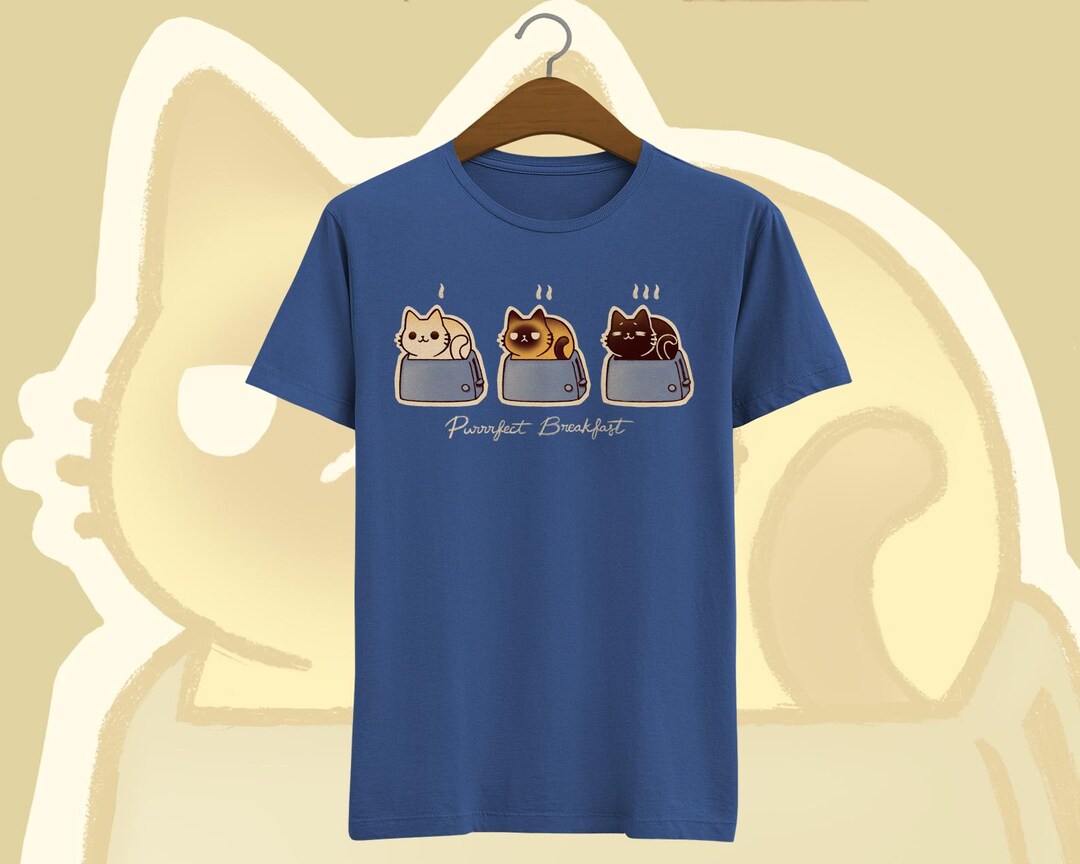 Cat Toasts Breakfast - Kawaii Cat T-shirt - Pastry an Soft - Pastel ...