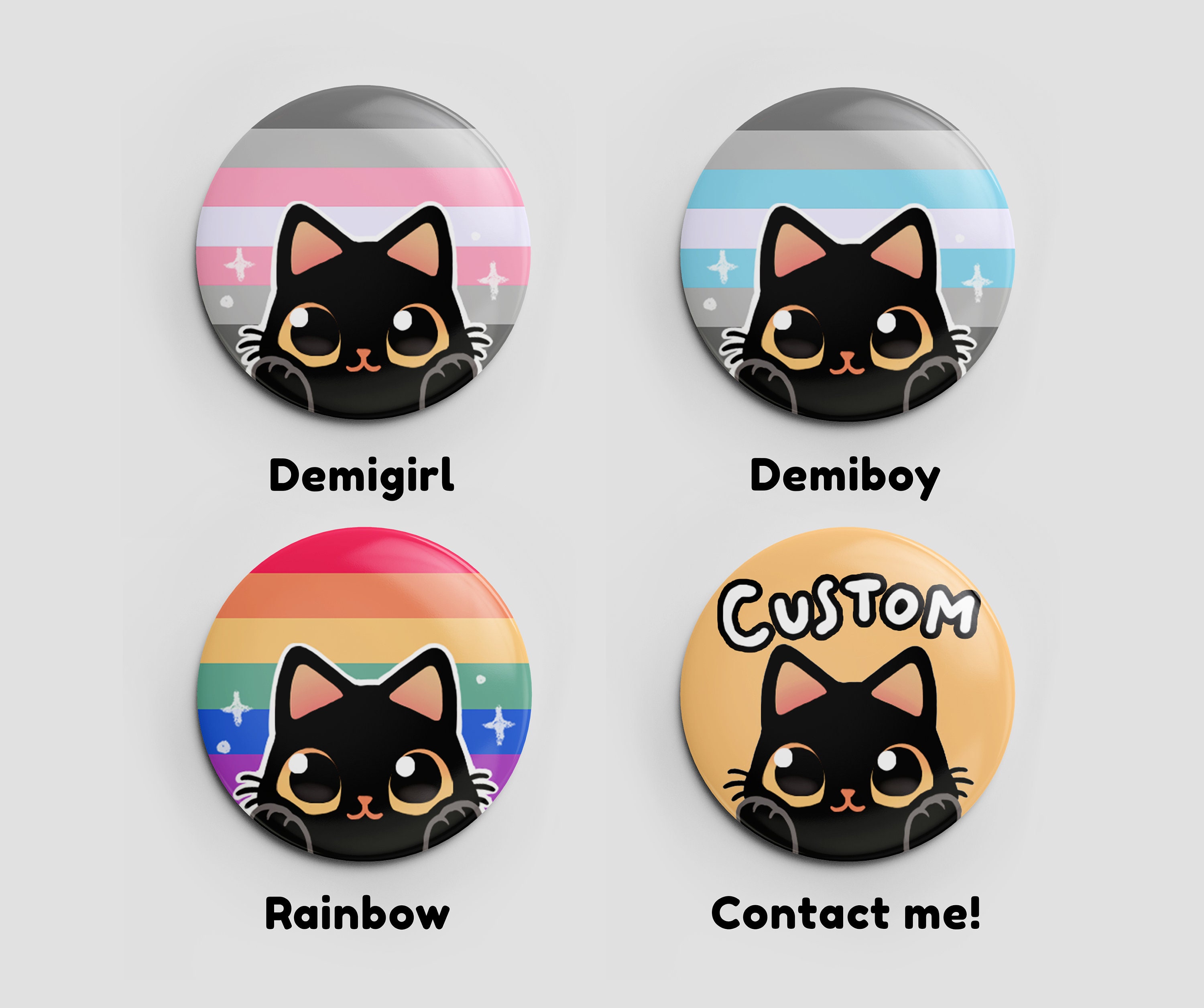 Pride Cat Flags Button Pin LGBTQ Custom Trans Gay - Etsy UK