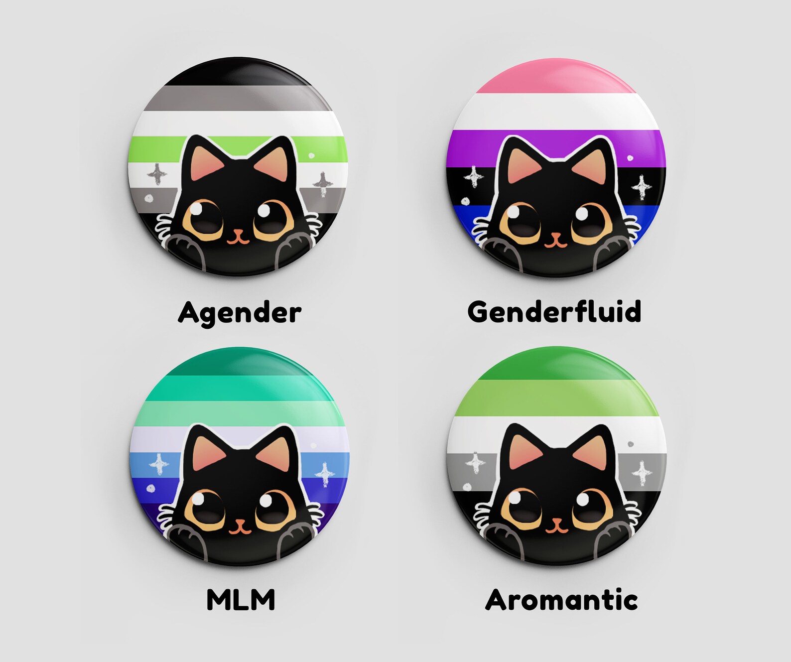 Pride Cat Flags Button Pin LGBTQ Custom Trans Gay - Etsy UK