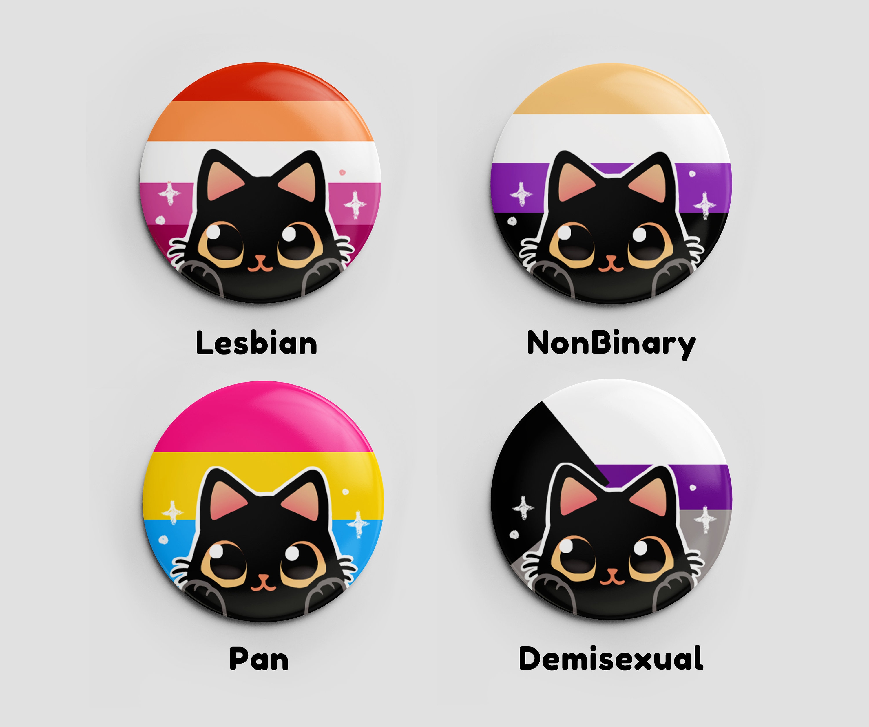 Pride Cat Flags Button Pin LGBTQ Custom Trans Gay - Etsy UK