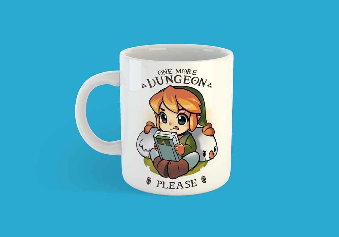 Legend of Zelda Mug - Link One More Dungeon Ceramic Mug - Chibi Link ...