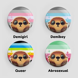 Pride Otter Flags Button Pin - LGBTQ Custom - Trans - Gay - Lesbian ...