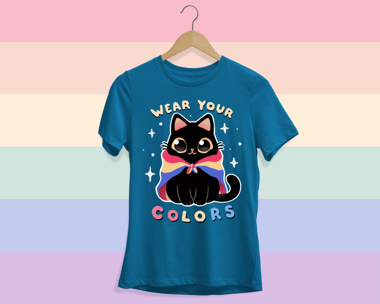 Pride Flags Cat LGBTQ Custom T-shirt SLIM FIT - Gay - Lesbian - Trans ...