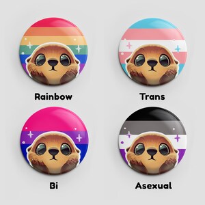 Pride Otter Flags Button Pin - LGBTQ Custom - Trans - Gay - Lesbian ...