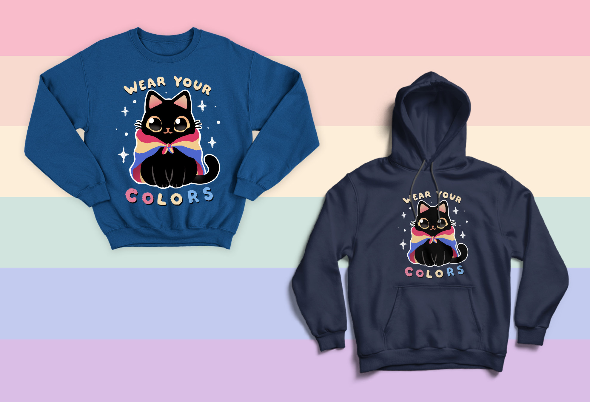 Pride Flags Cat LGBTQ Sweater or Hoodie Custom Flag | Etsy
