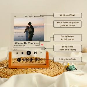 Personalized Music Photo Plaque Night Light, Custom Couple Picture ...