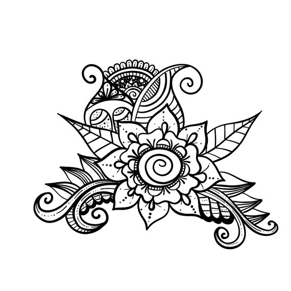 Floral Doodle Art Digital Download | Etsy