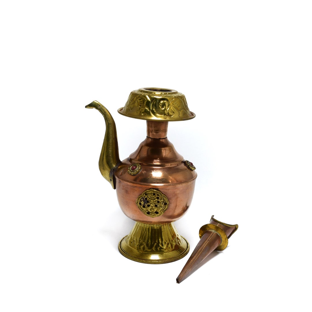 Tibetan Bhumba for Offering at Altar, Copper Bhumba , 6 Tall, Buddhist ...