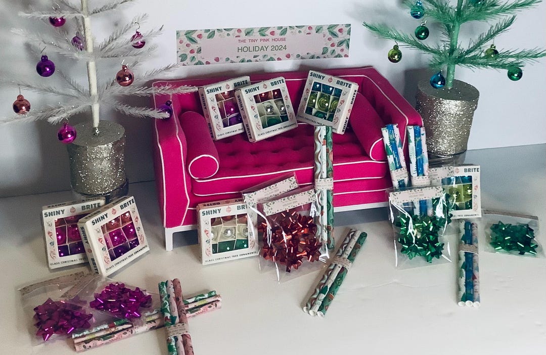 1:6 Scale SHINY BRITE Box of Ornaments - 9 Removable Ornaments - Etsy