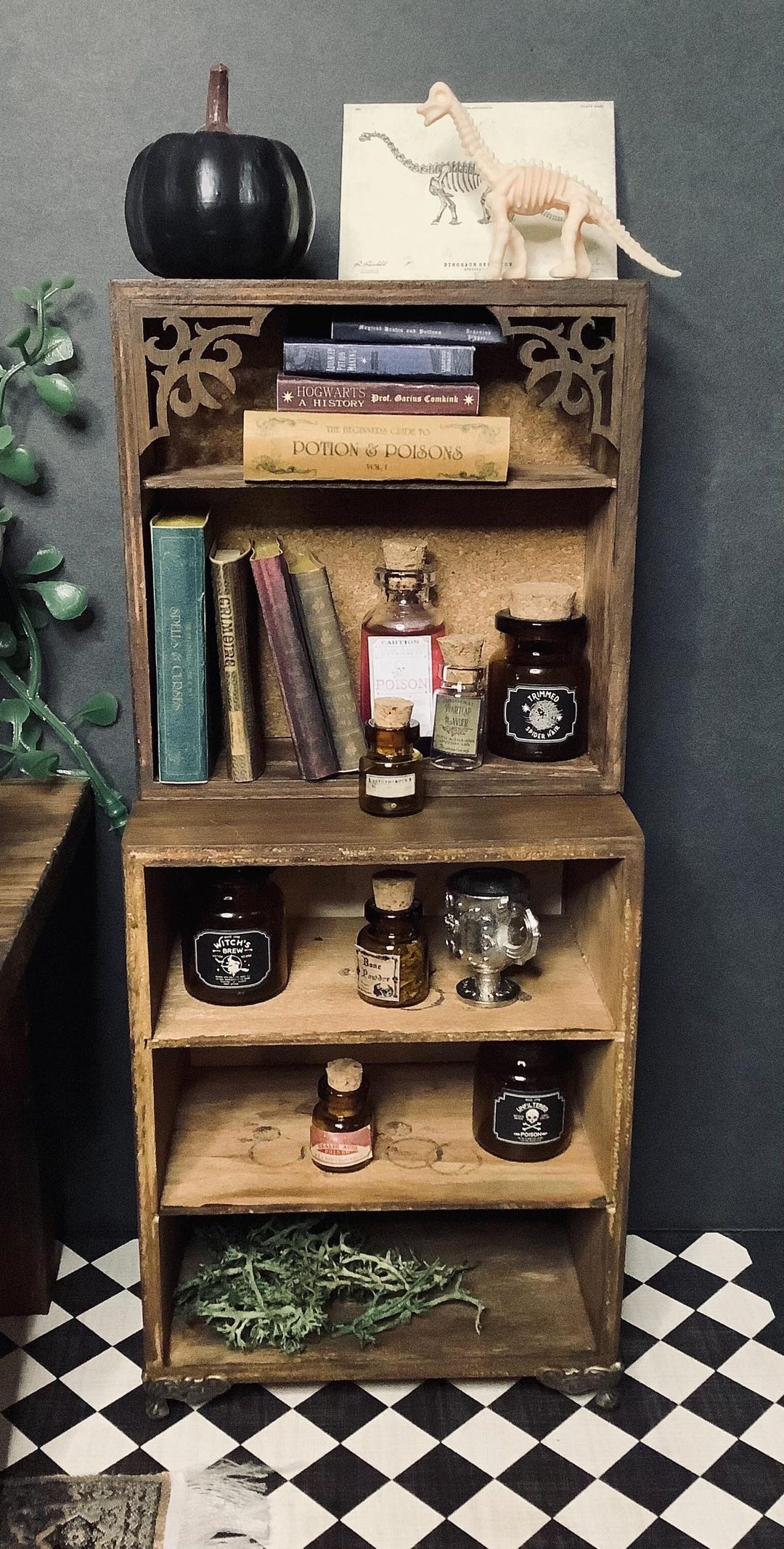 1/6 Scale Wood Antique Hutch / Bookcase / Potion Cabinet - Fashion ...