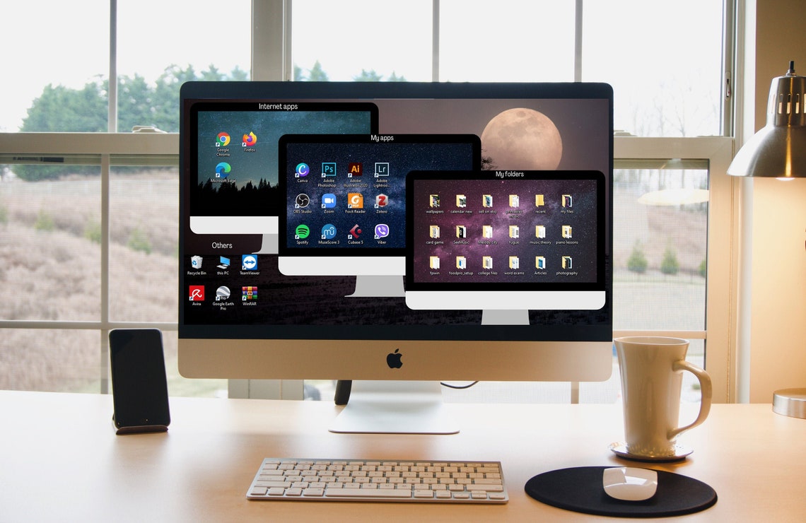 Desktop Organizer Wallpaper Computer Wallpaper Desktop | Etsy