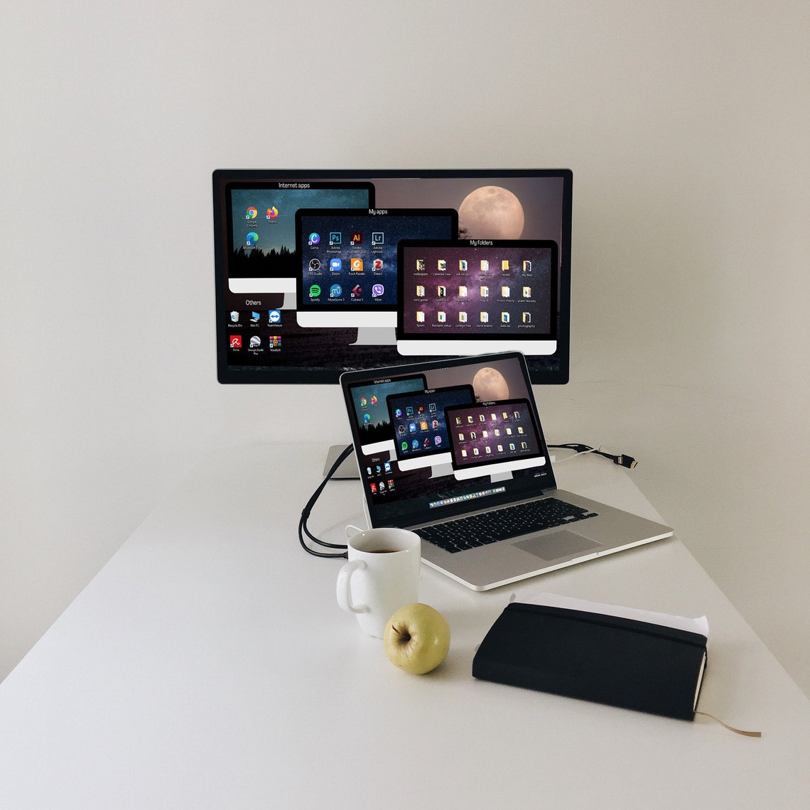 Desktop Organizer Wallpaper Computer Wallpaper Desktop | Etsy