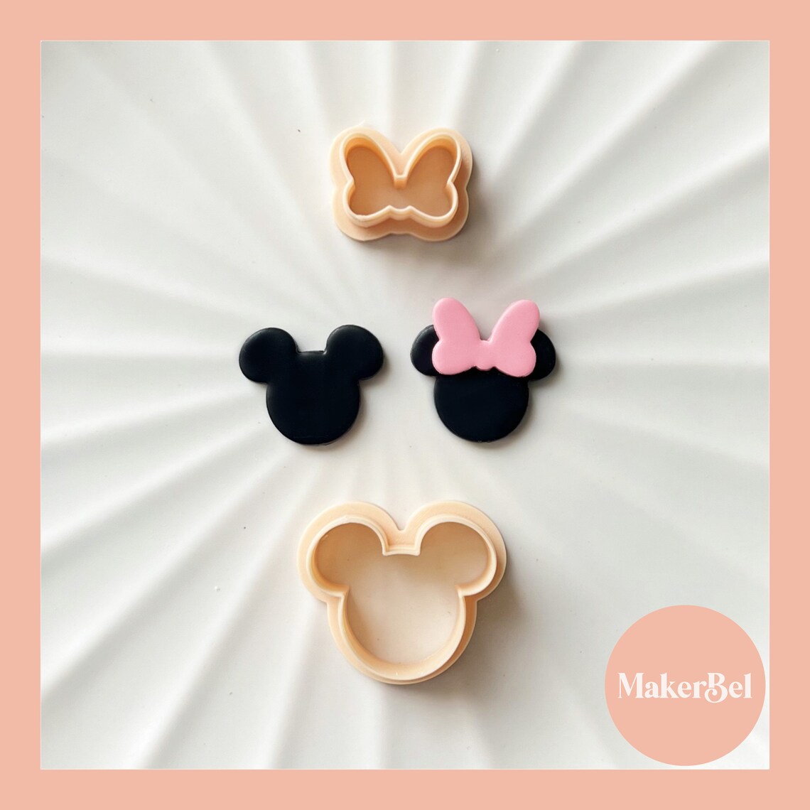 Mickey and Minnie Set Polymer Clay Cutter - Etsy