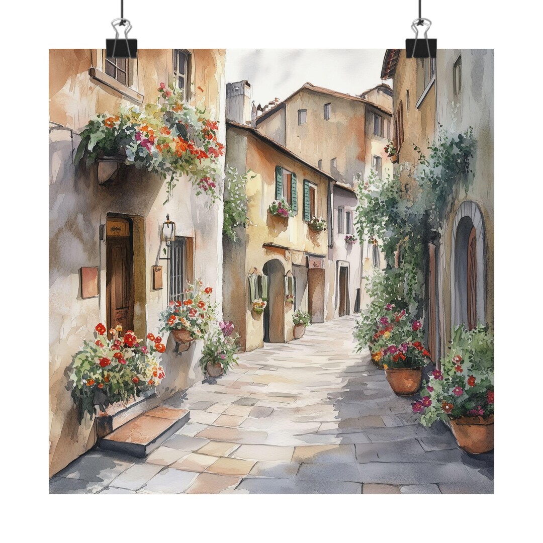 Florence Italy Art Print, Italian Streetscape Watercolor Painting ...