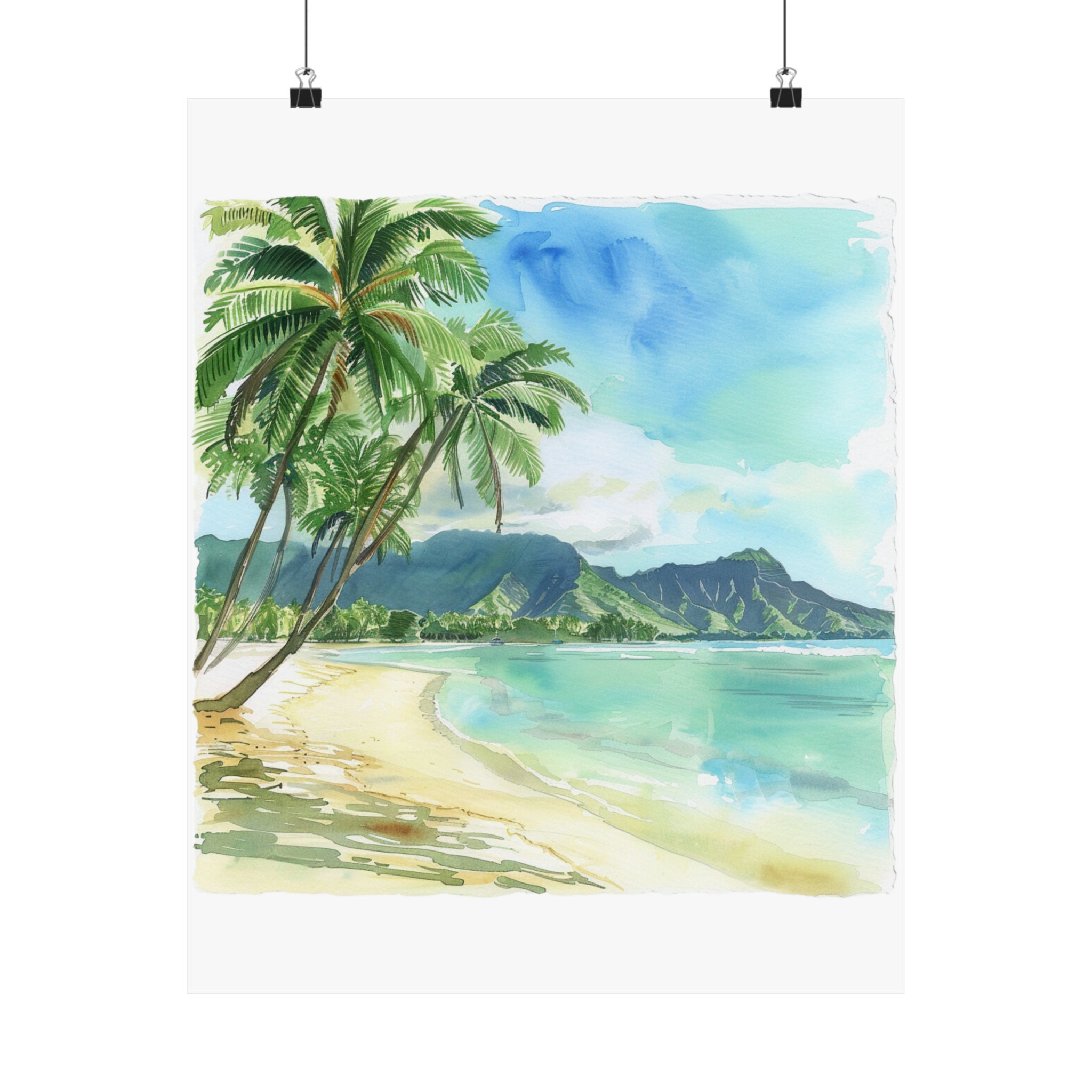 Hawaii Artwork, Kailua Watercolor Painting, Seascape Art, Hawaiian ...