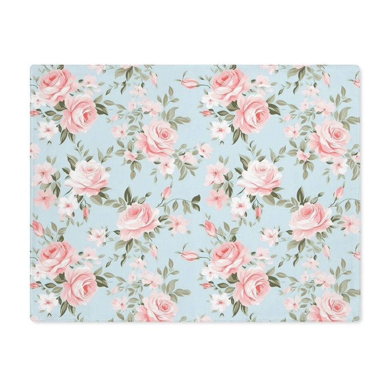 Pastel Roses Placemat, Pink Floral Placemat, Shabby Chic Roses Decor ...