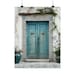 European Rustic Blue Door Art Print, Vintage Mediterranean Wall Art ...