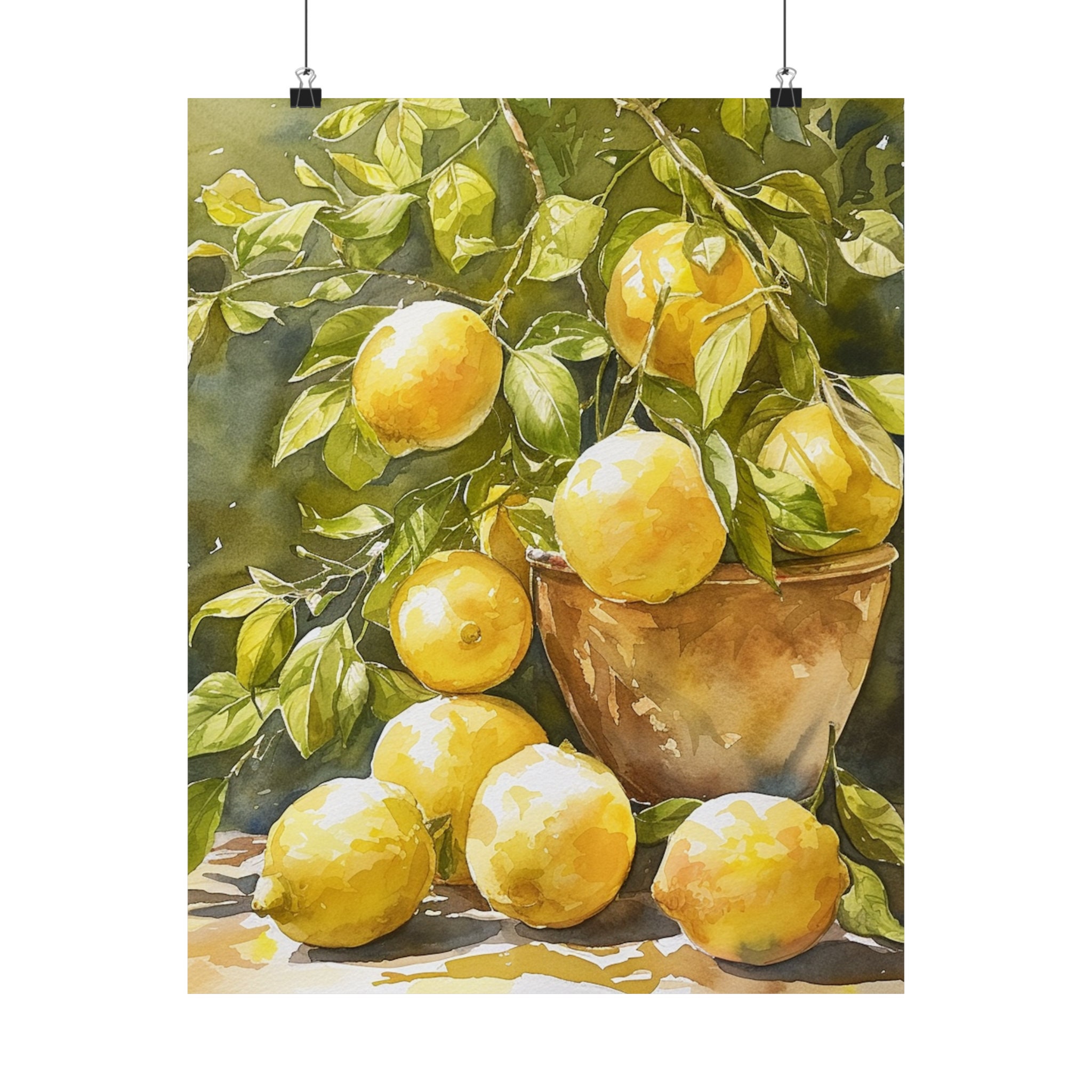 Italian Lemons Kitchen Art Print, Lemon Plant Art, Still Life Art ...
