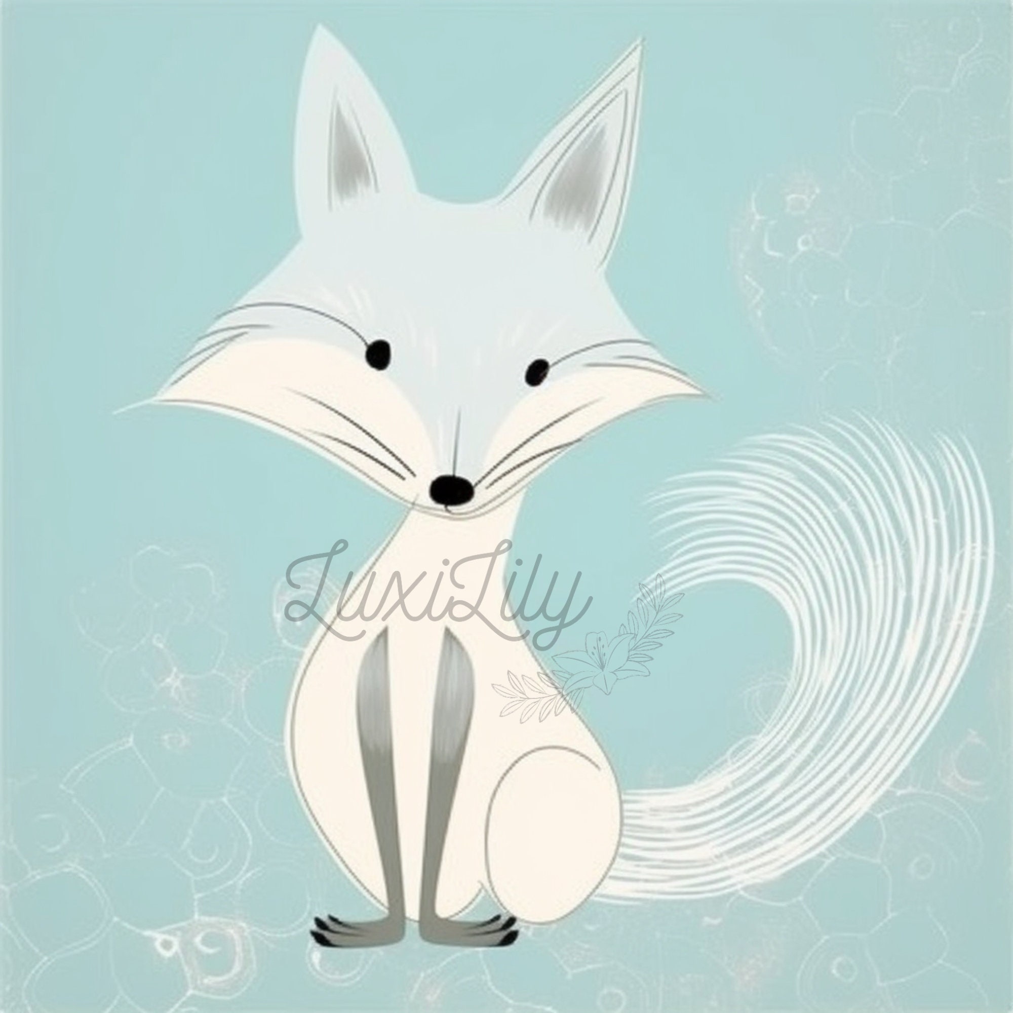 Baby Blue Fox Wall Art Fox Nursery Prints Blue Fox Set of 3 - Etsy