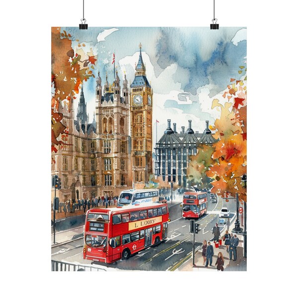 London Watercolor - Etsy